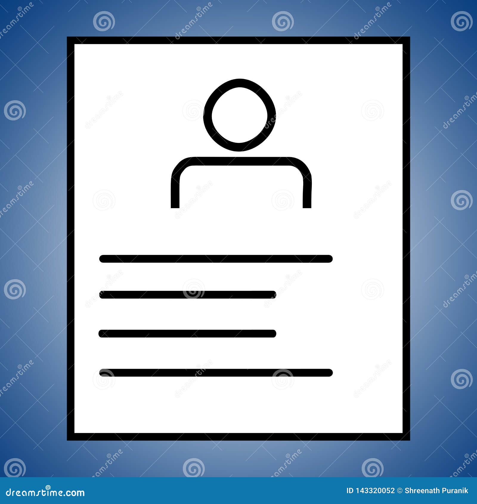 Resume or Application Icon on Blue Background Stock Illustration ...