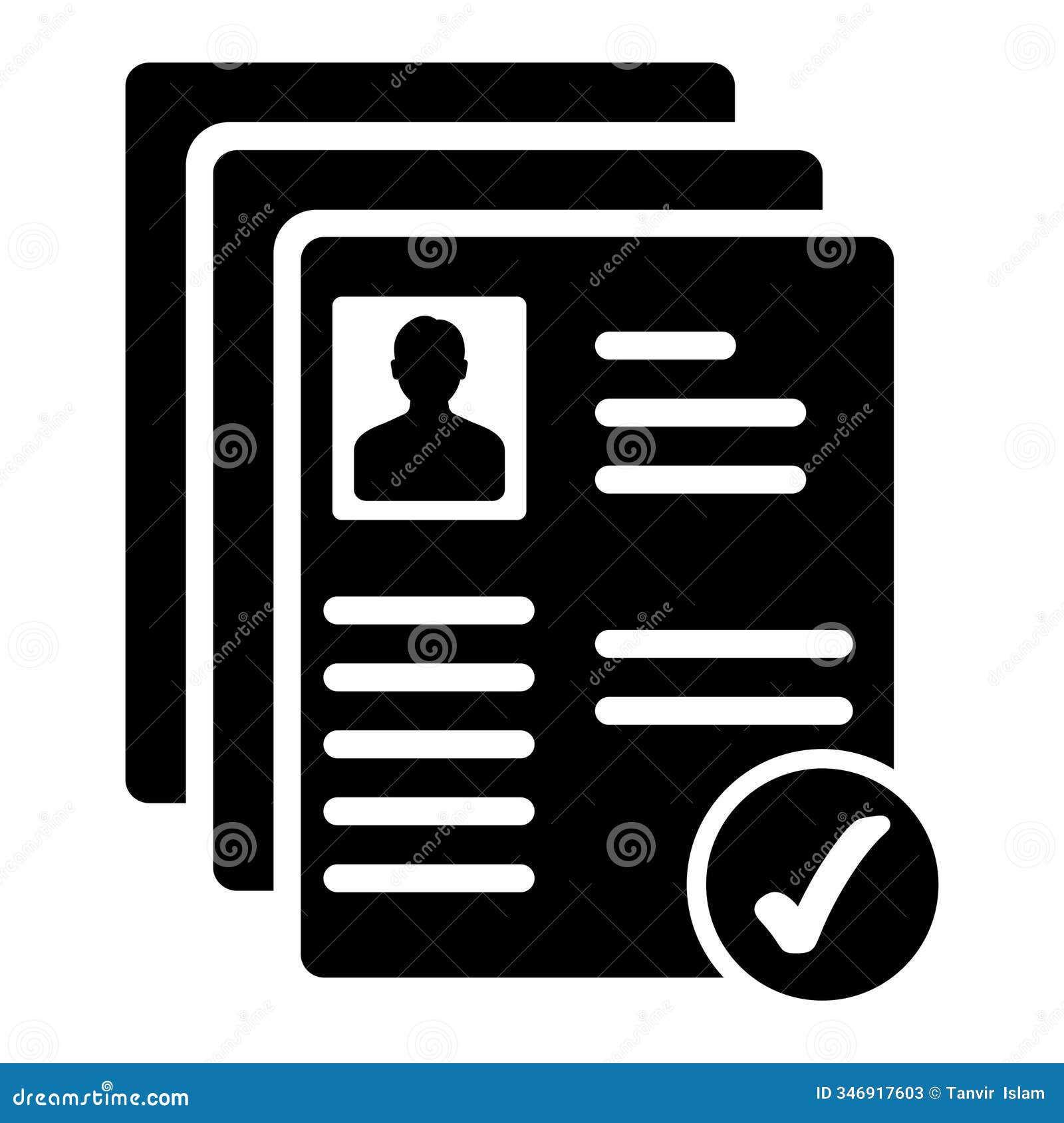 Resume Approve Icon stock illustration. Illustration of designed ...