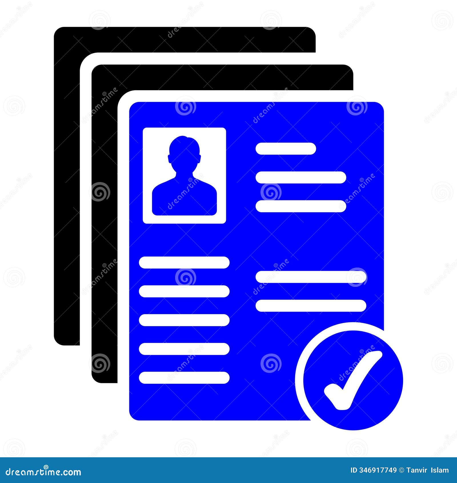 Resume Approve Icon stock illustration. Illustration of beautiful ...