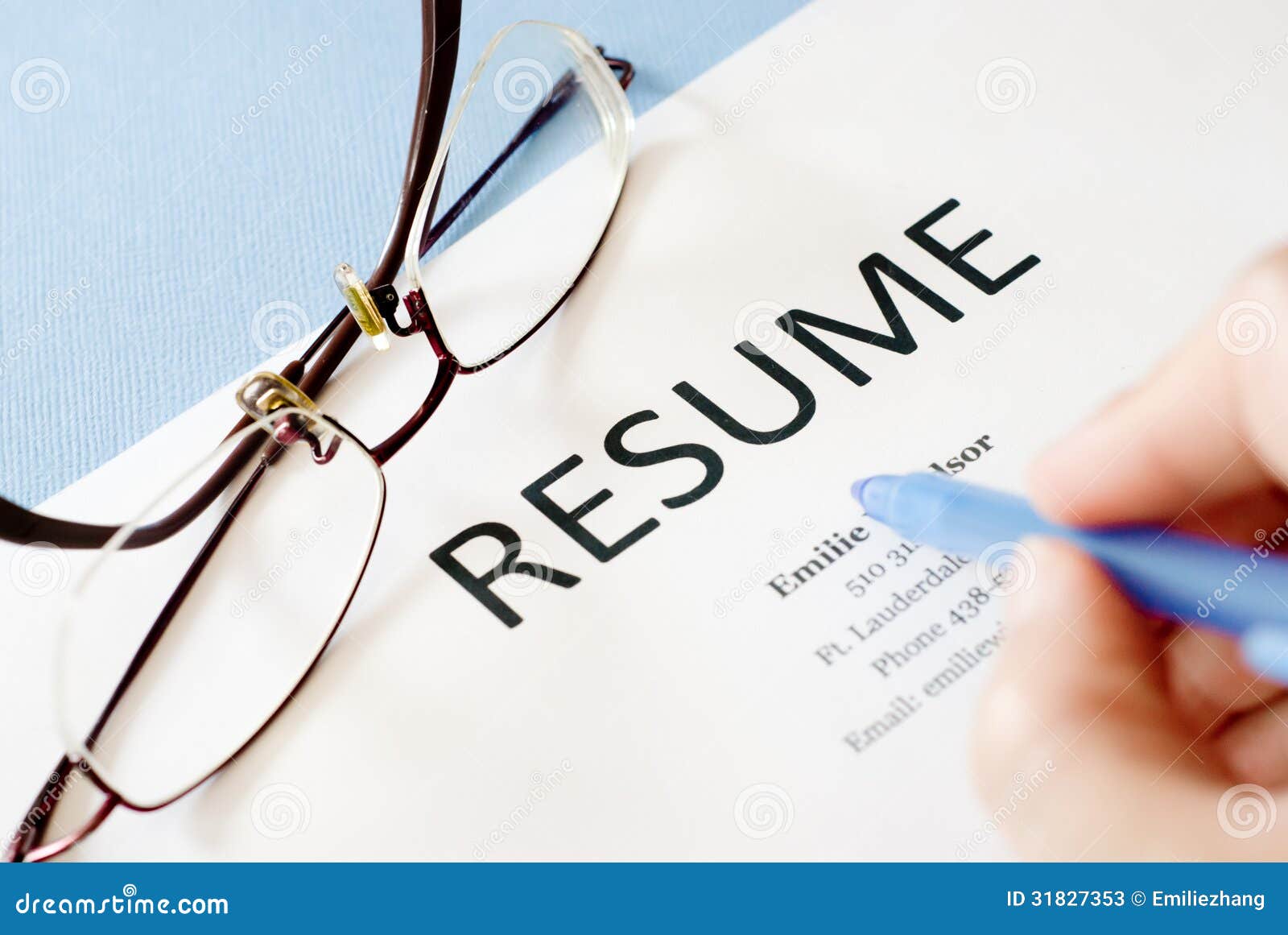 Resume stock image. Image of business, paper, glasses - 31827353