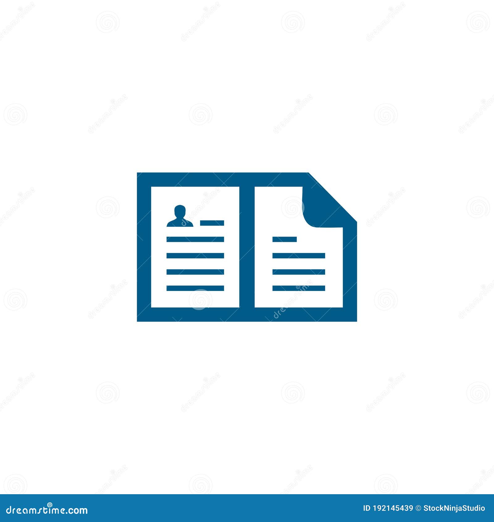 Resume Blue Icon on White Background. Blue Flat Style Vector ...