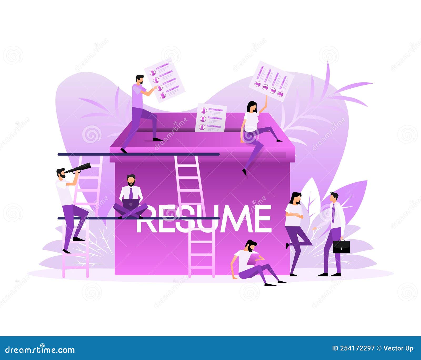 Resume Box People. Exam Checklist Icon. Vector Illustration. Stock ...