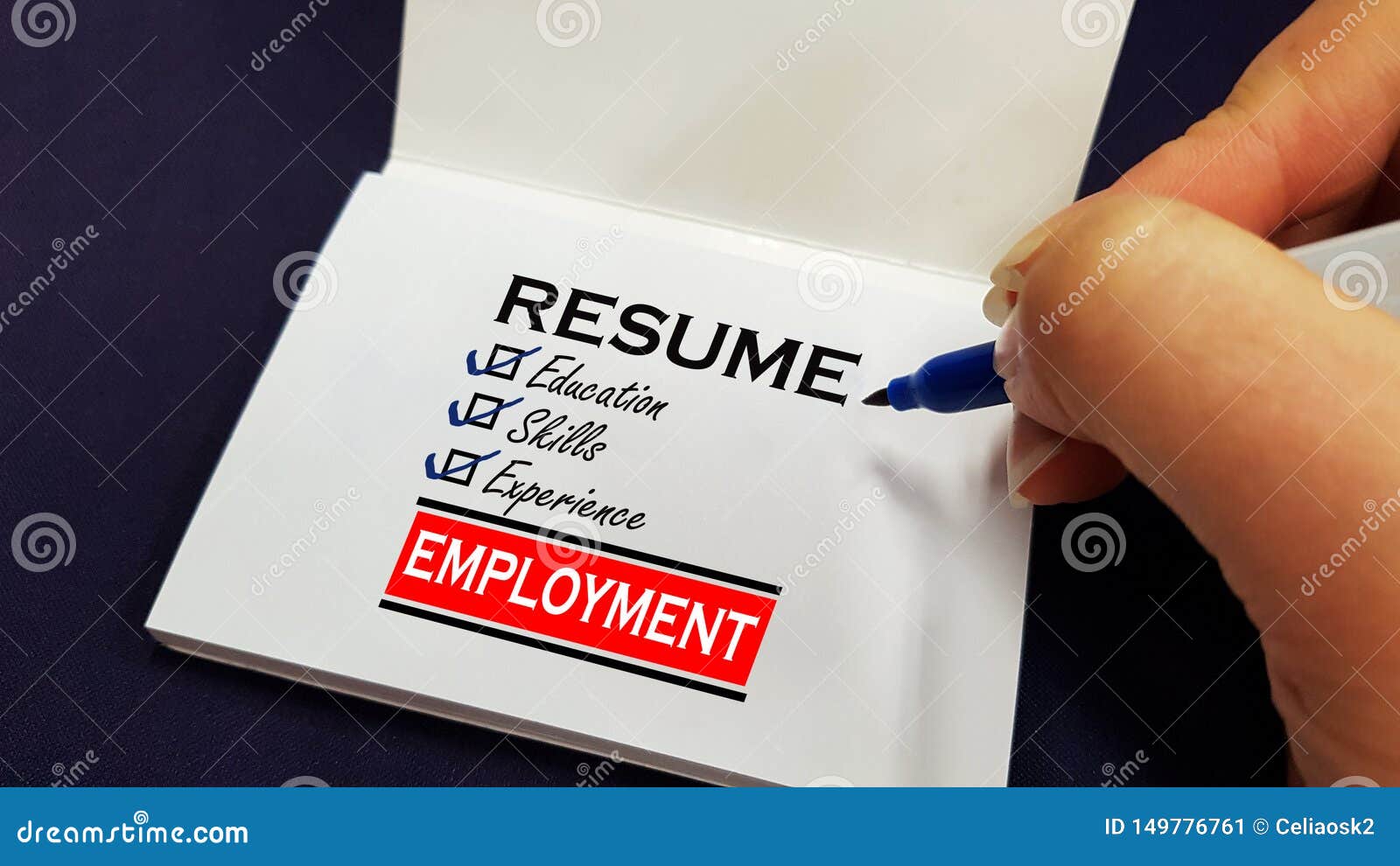 Resume Checklist Concept on a Sticky Label Stock Image - Image of ...