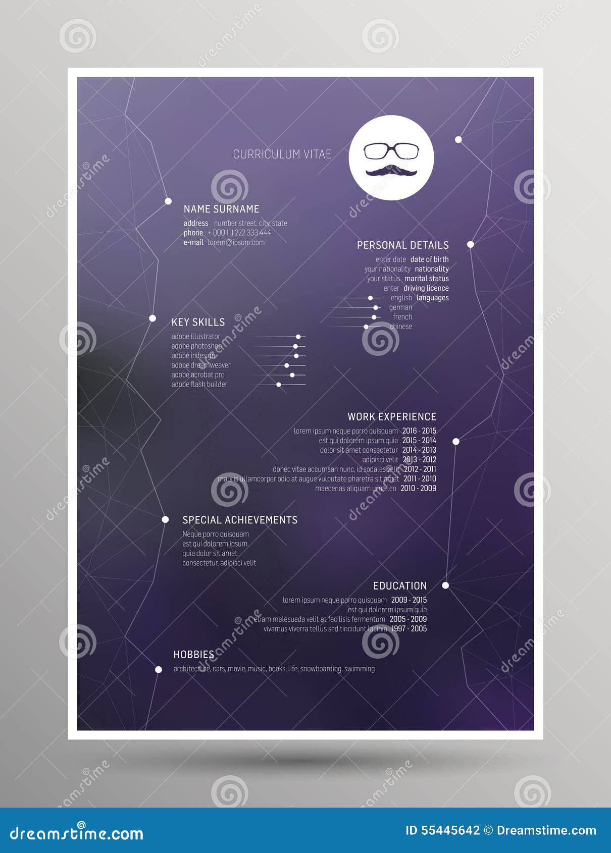 Resume - Curriculum vitae stock vector. Illustration of resume - 55445642