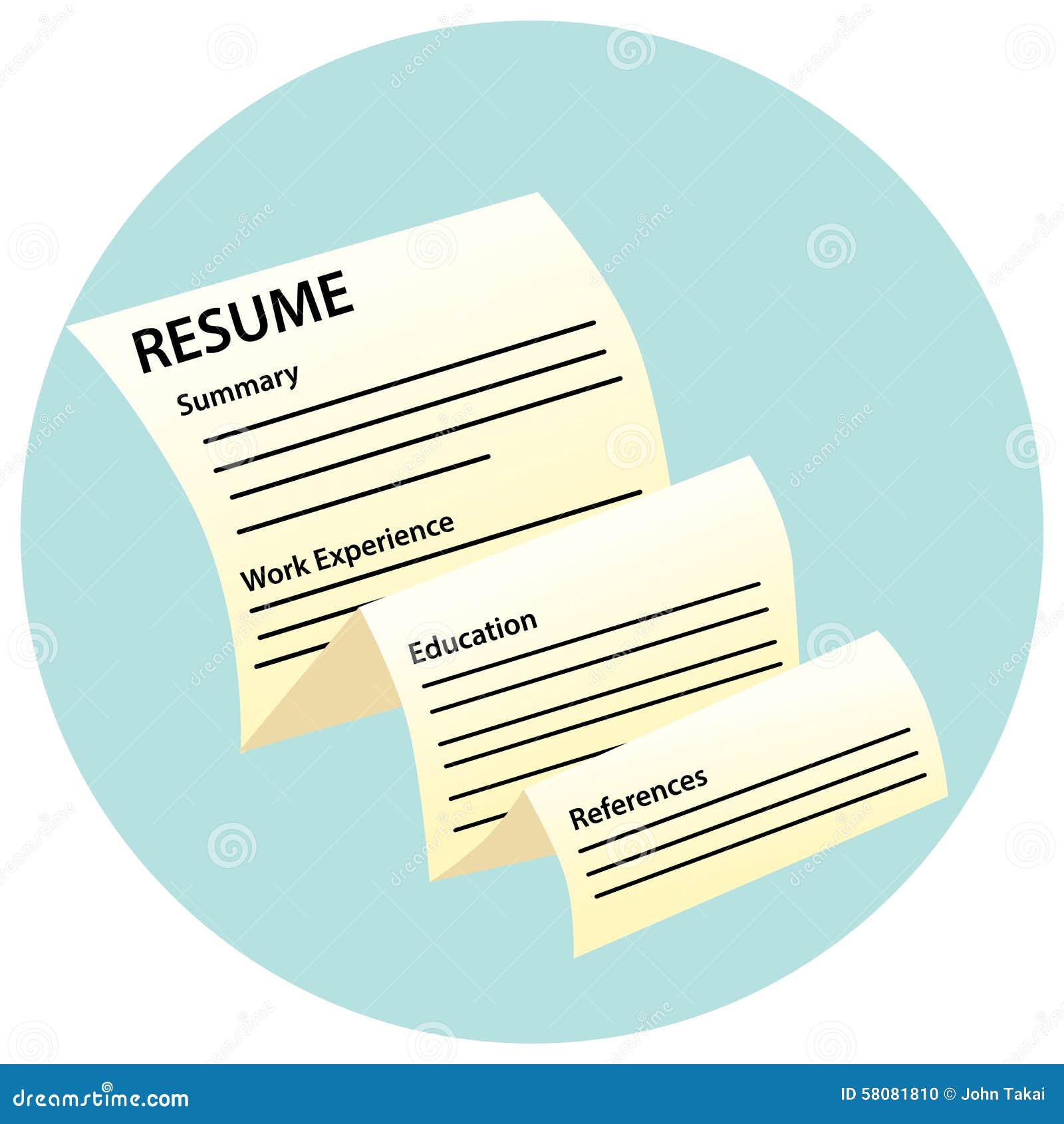 Resume Document Line And Silhouette Icon Set. CV Letter Form Pictogram ...