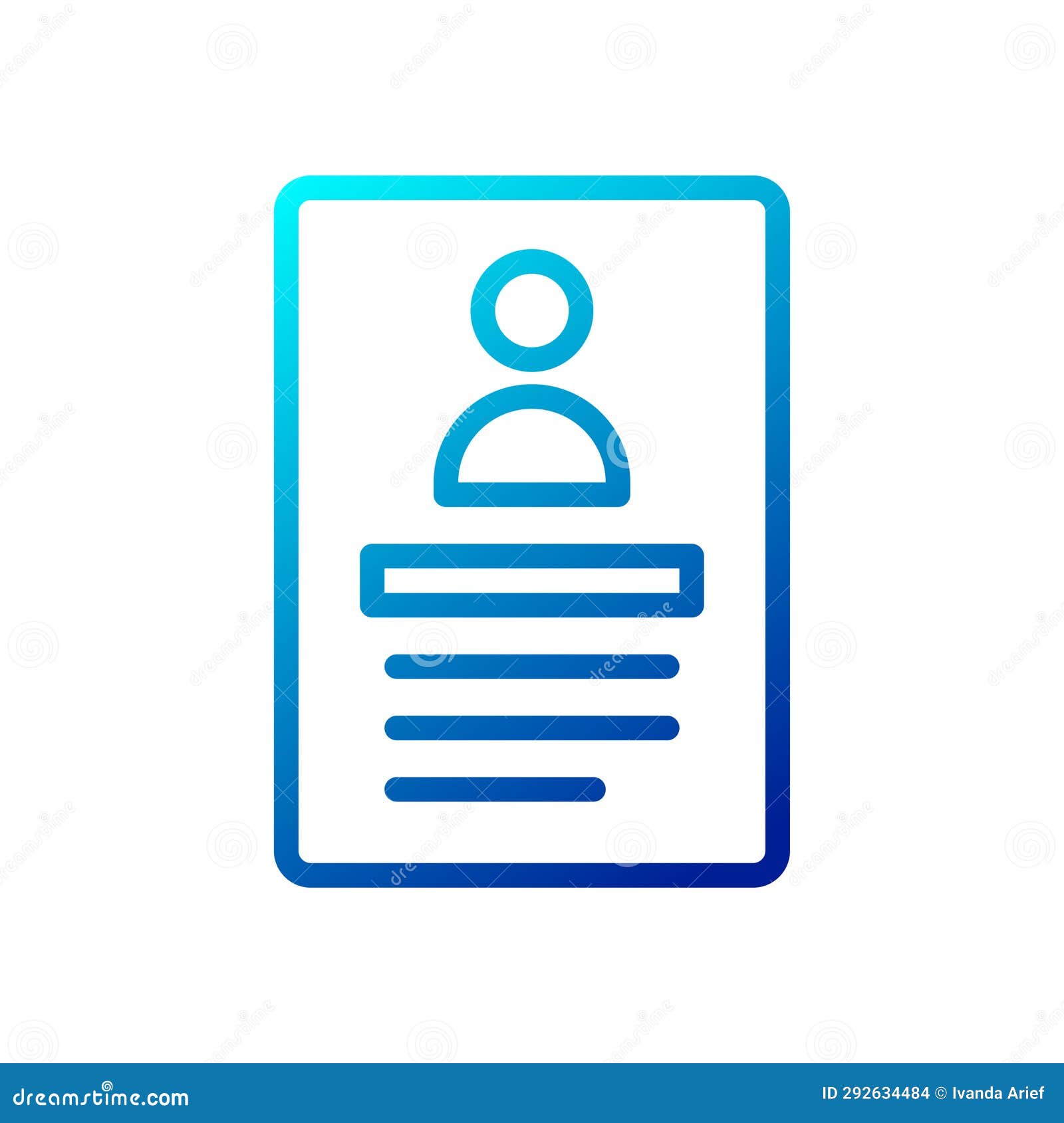Resume Icon Gradient Blue Business Symbol Illustration Stock Vector ...