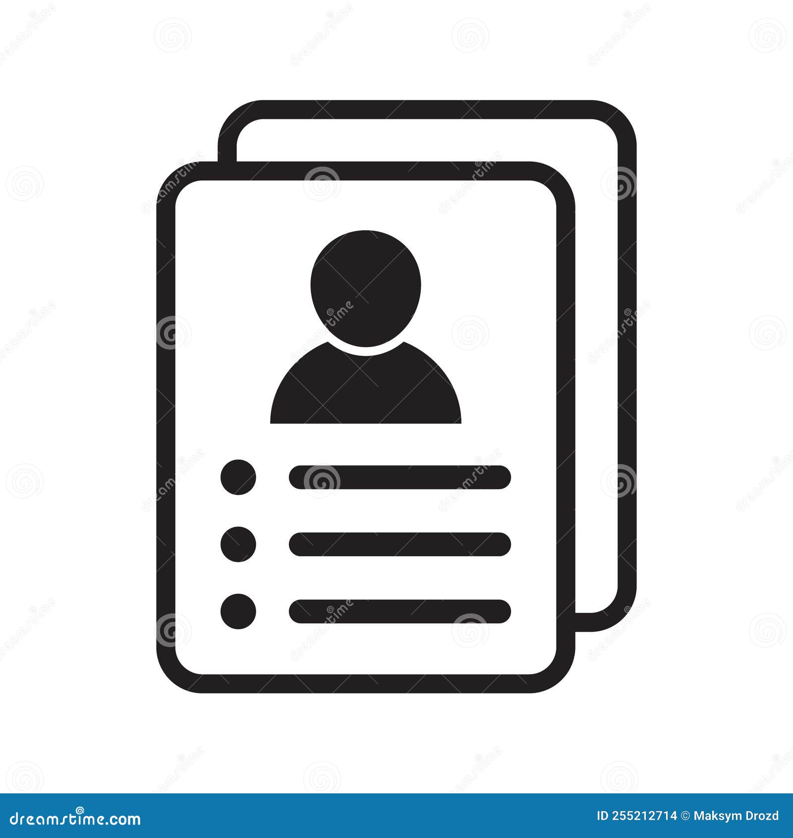 Resume Icon. Personal Data Check Icon. Vector Icon for Web Design ...