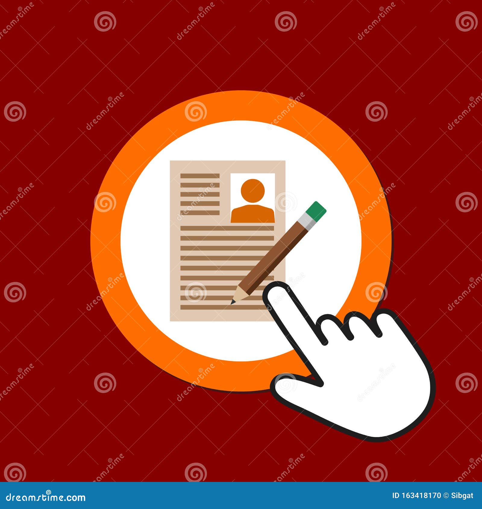 Resume with Pencil Icon. Edit Profile Concept Stock Vector ...