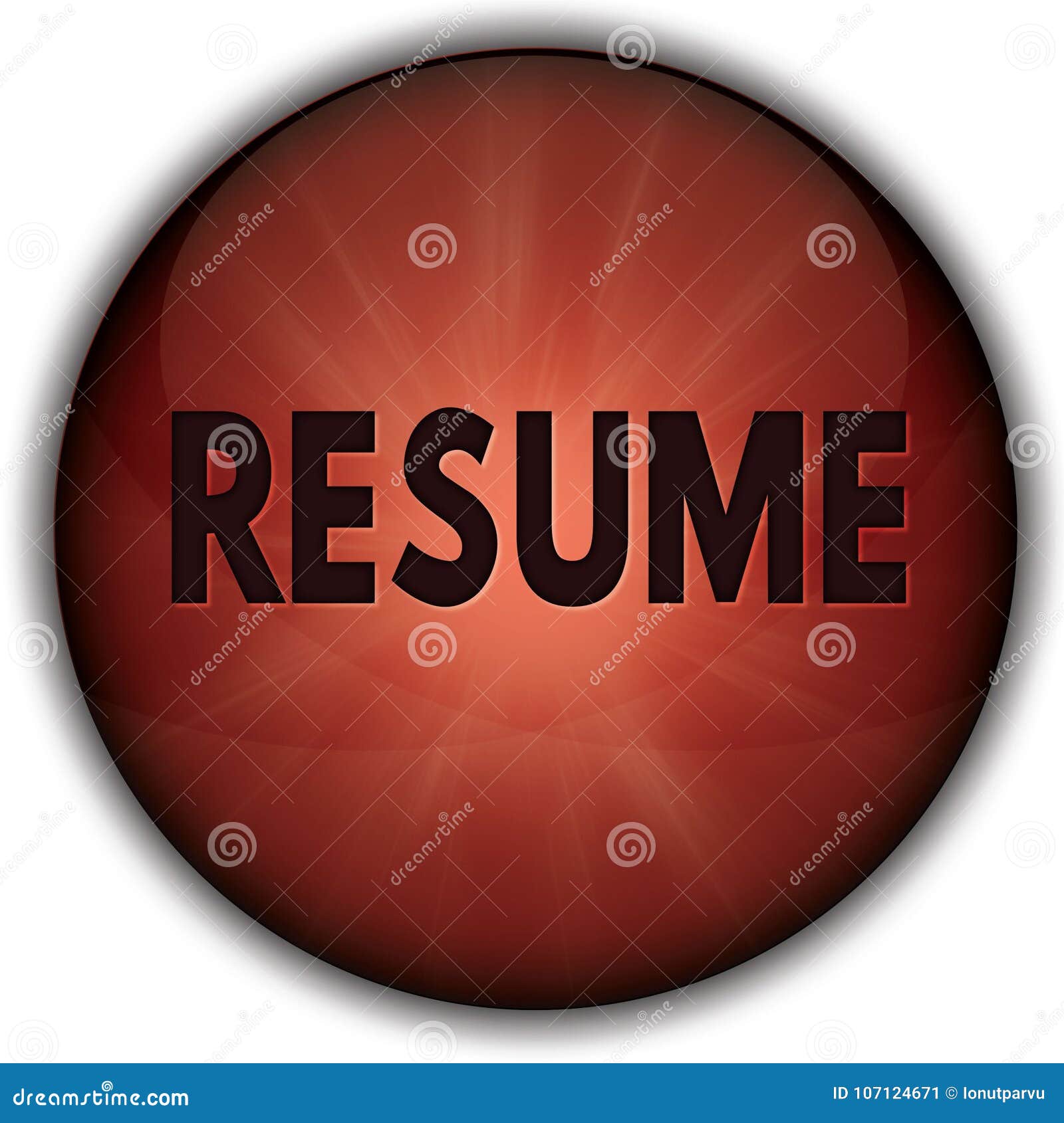 RESUME red button badge. stock illustration. Illustration of icon ...