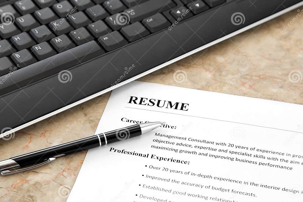 Resume on the Table stock image. Image of employer, recruitment - 25480351