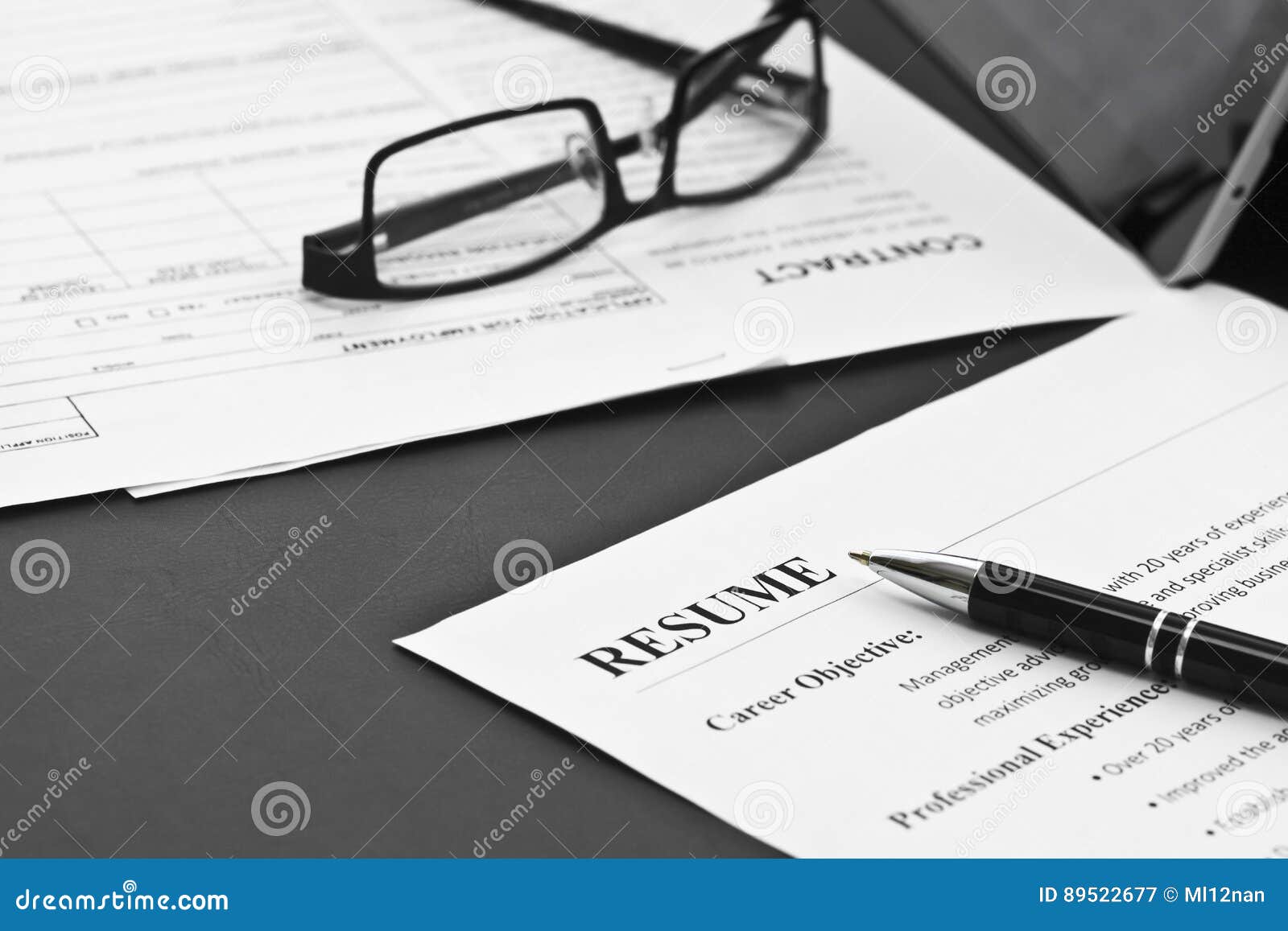 Resume on the Table stock image. Image of employment - 89522677