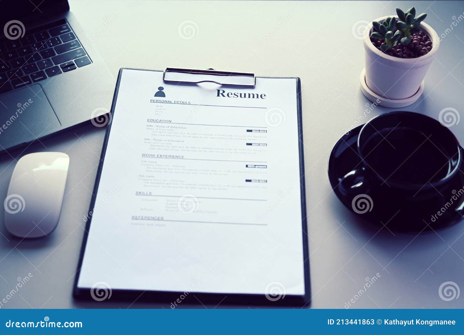 Resume on Table Office Business Business Stock Image - Image of resume ...