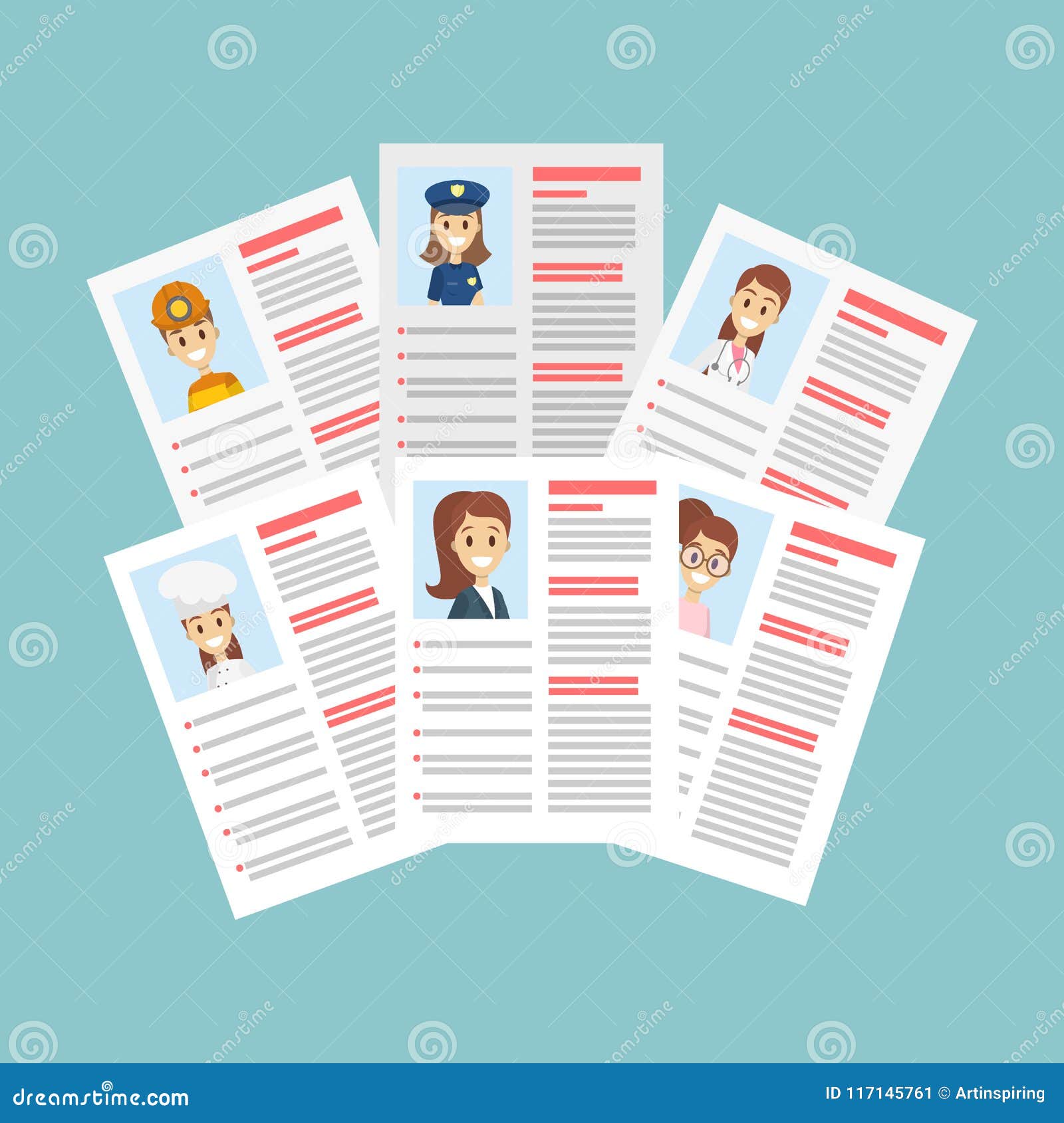 Resume on table. stock vector. Illustration of pick - 117145761