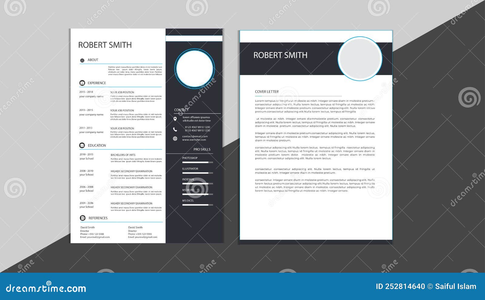 Resume Template of Two Pages, Professional Cv, Size A4 & Easy To Edit ...