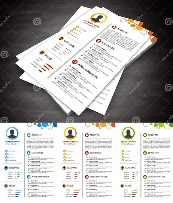 Resume stock vector. Illustration of simple, modern, professional ...