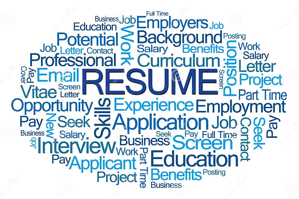 Resume Word Cloud stock illustration. Illustration of opportunity ...
