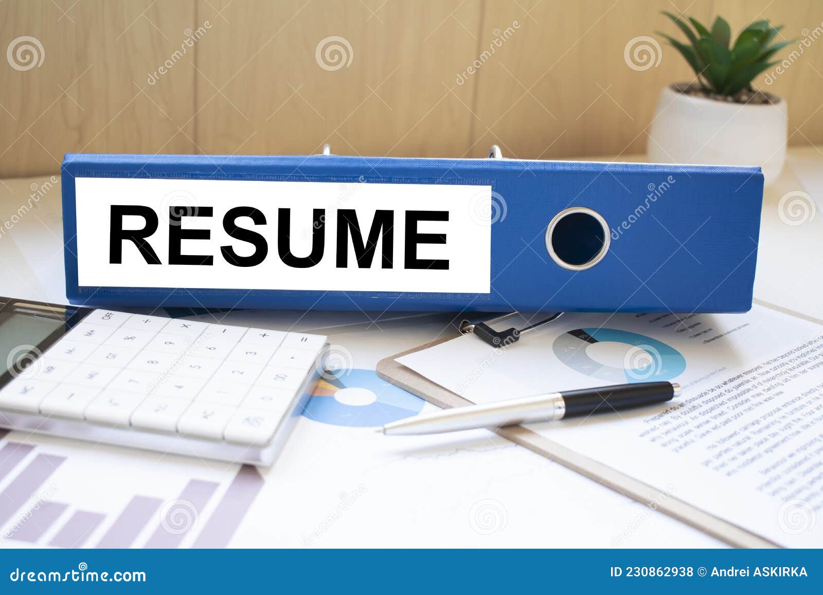 Resume Words on Labels with Document Binders Stock Illustration ...