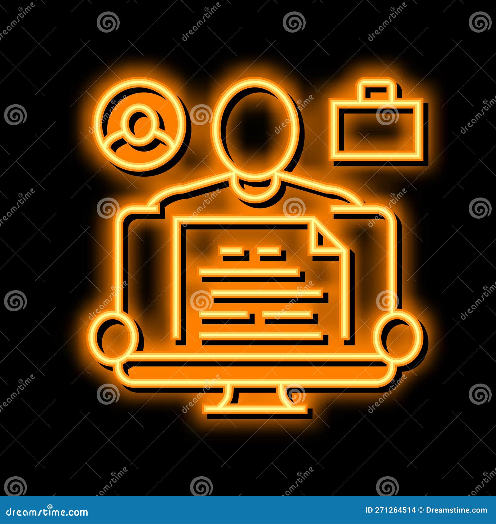 Resume Writer Neon Glow Icon Illustration Stock Vector - Illustration ...