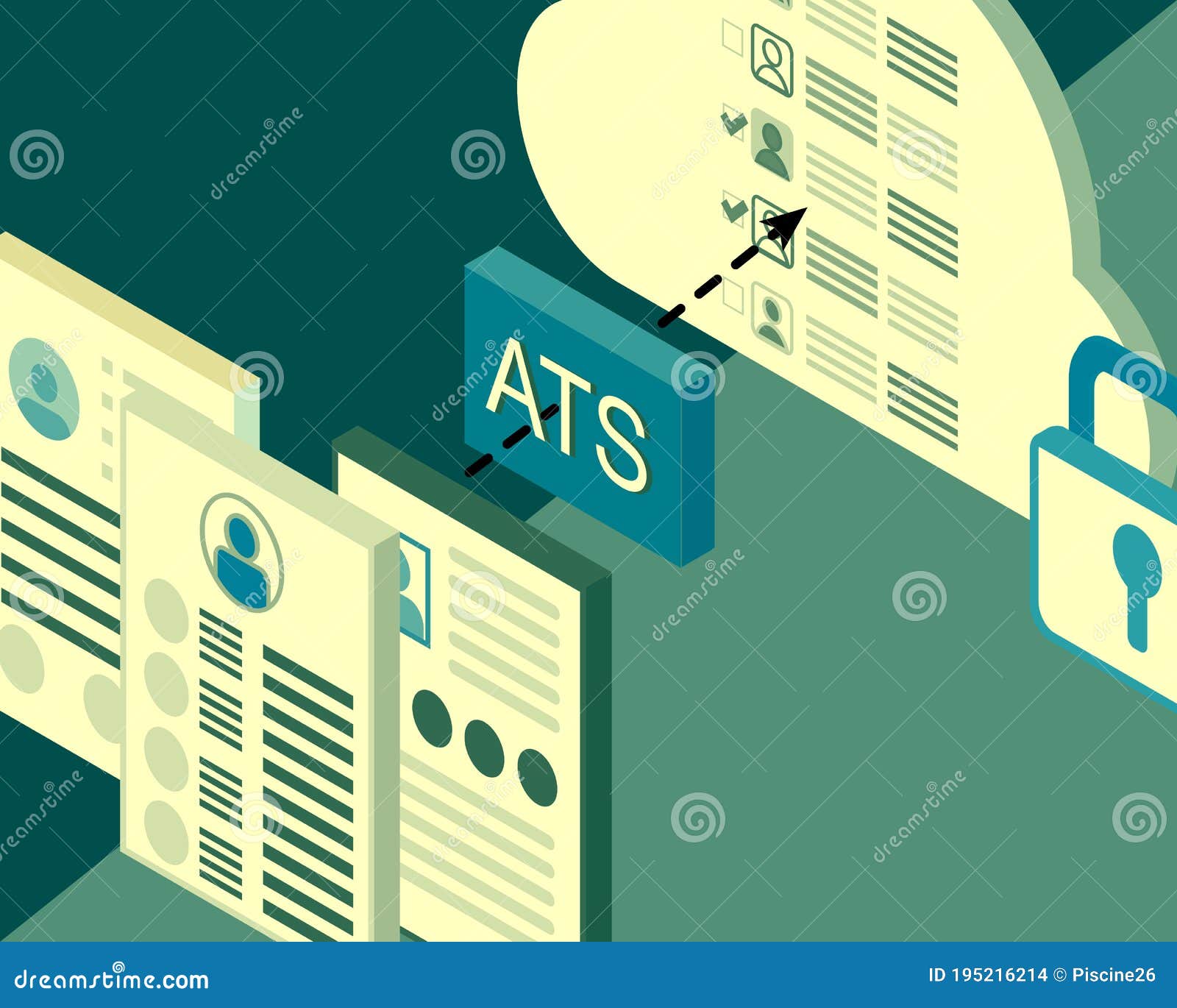 Resumes In ATS Applicant Tracking System Process Vector | CartoonDealer ...