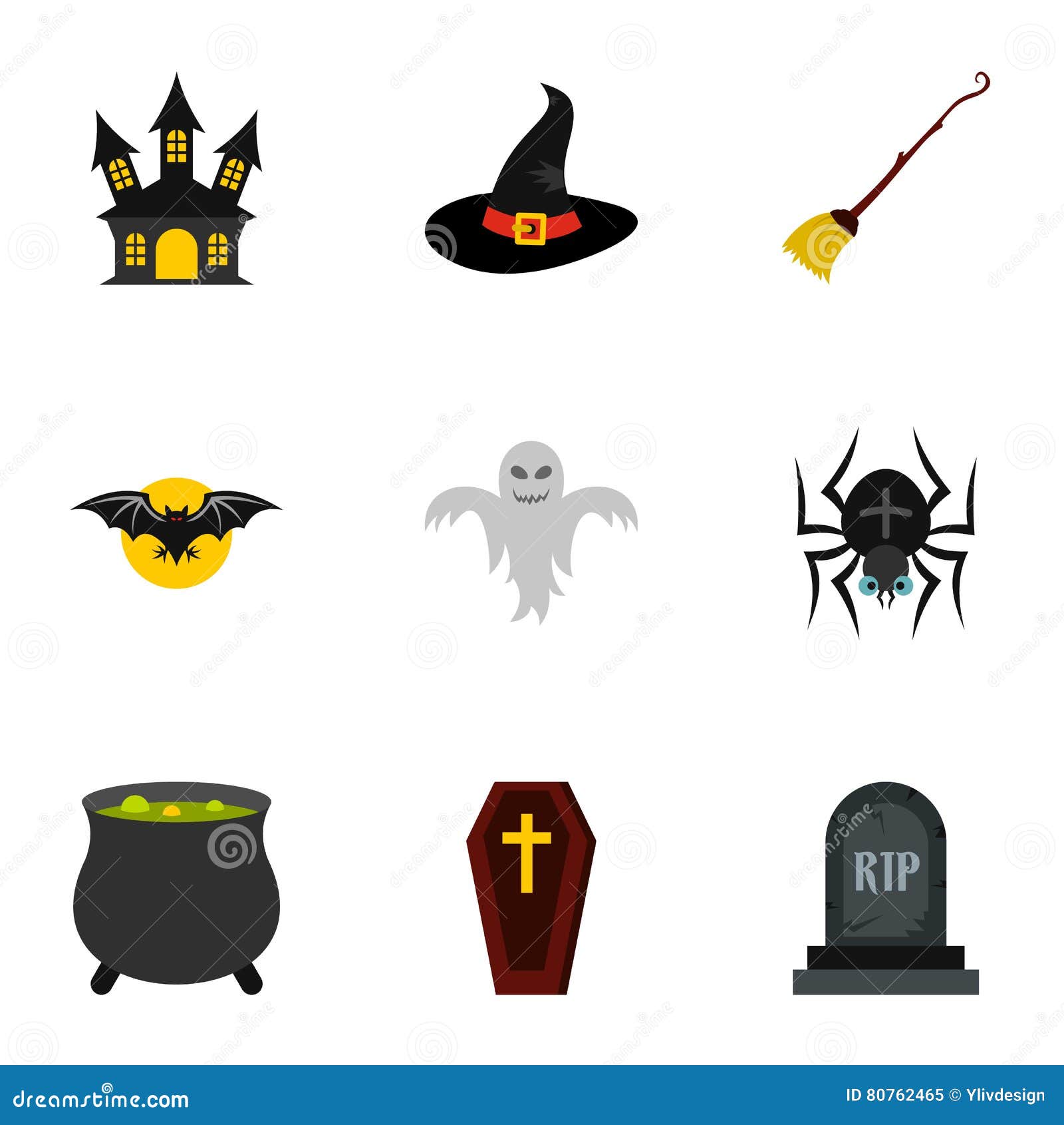 Resurrection of Dead Icons Set, Flat Style Stock Vector - Illustration ...