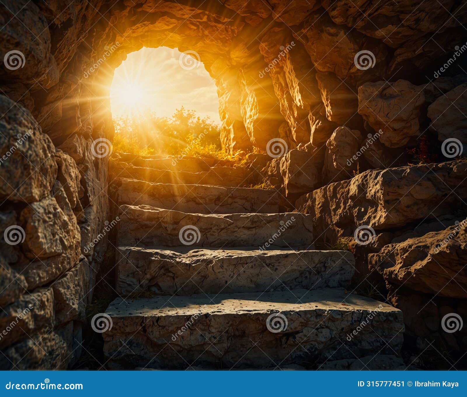 The Resurrection Of Jesus In The Bible Sunlight Streaming Into A