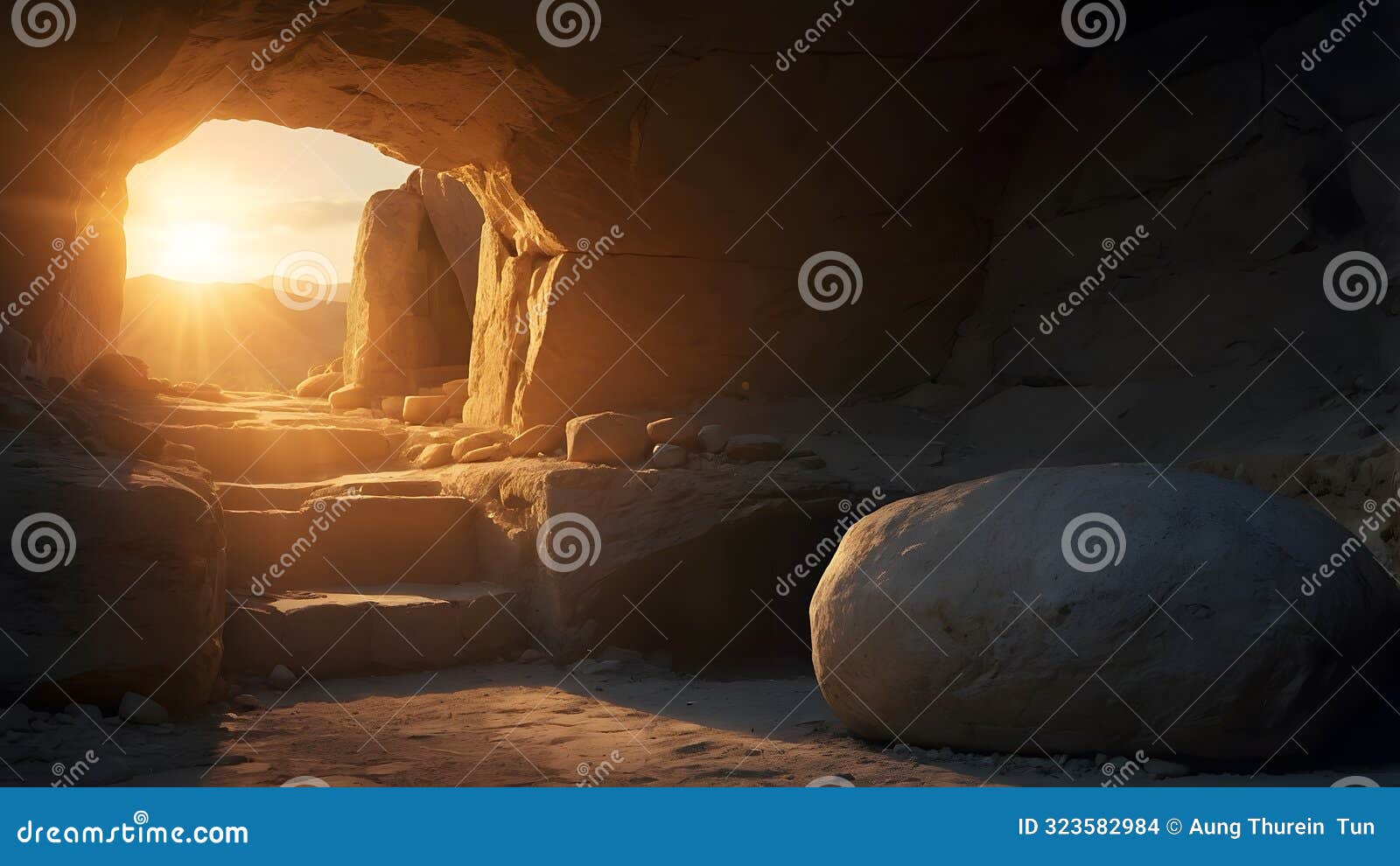 The Empty Tomb Jesus Resurrected As in Bible Stock Photo - Image of ...