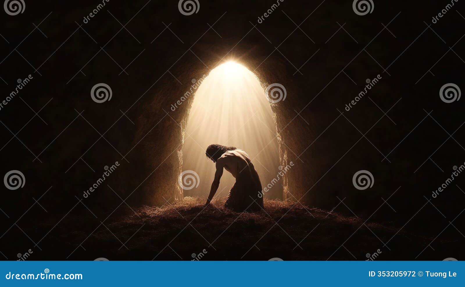 Resurrection of Jesus Christ: Silhouette in Heavenly Light Rays ...