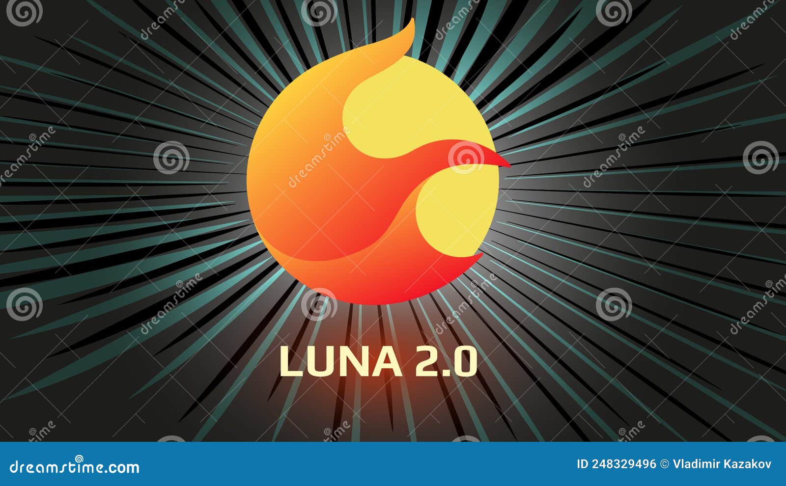 Resurrection Terra LUNA 2.0 Token Symbol On Red Background With Vortex ...