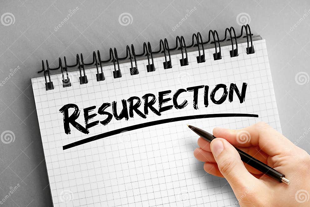 Resurrection Text on Notepad, Concept Background Stock Photo - Image of ...