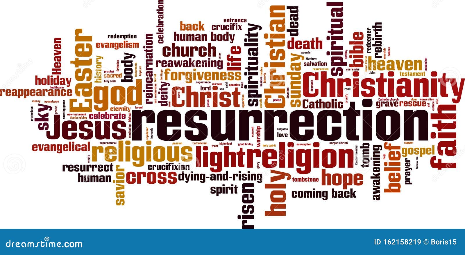 Resurrection word cloud stock vector. Illustration of reappearance ...