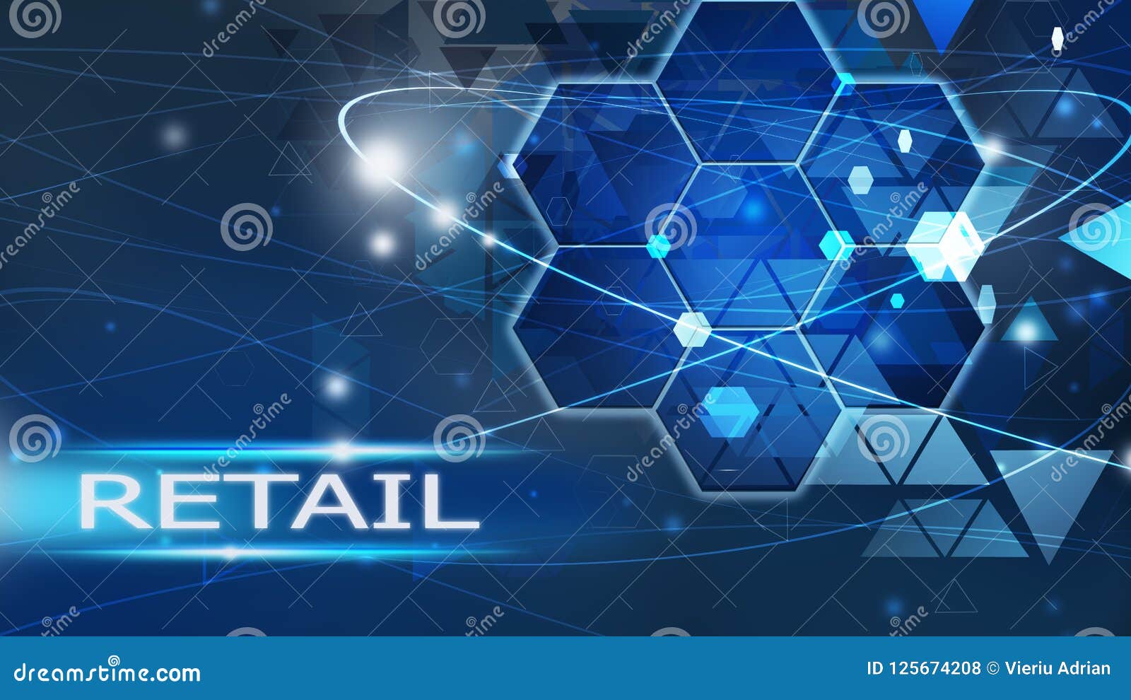 Retail Background Abstract Blue Concept Solution Stock Illustration ...