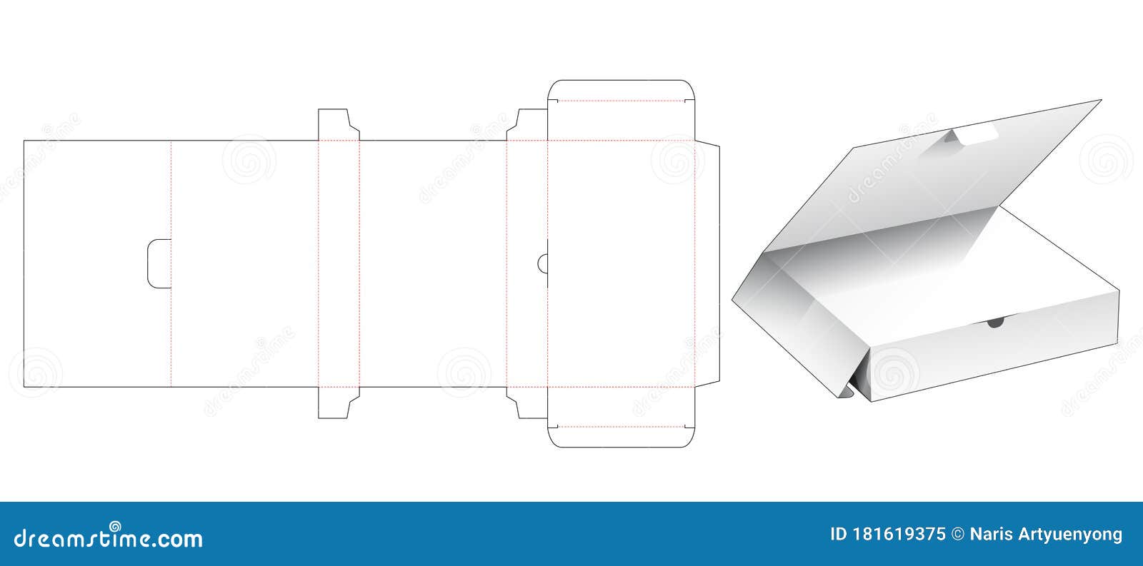 Retail Box With Top Flap Die Cut Template Cartoon Vector ...
