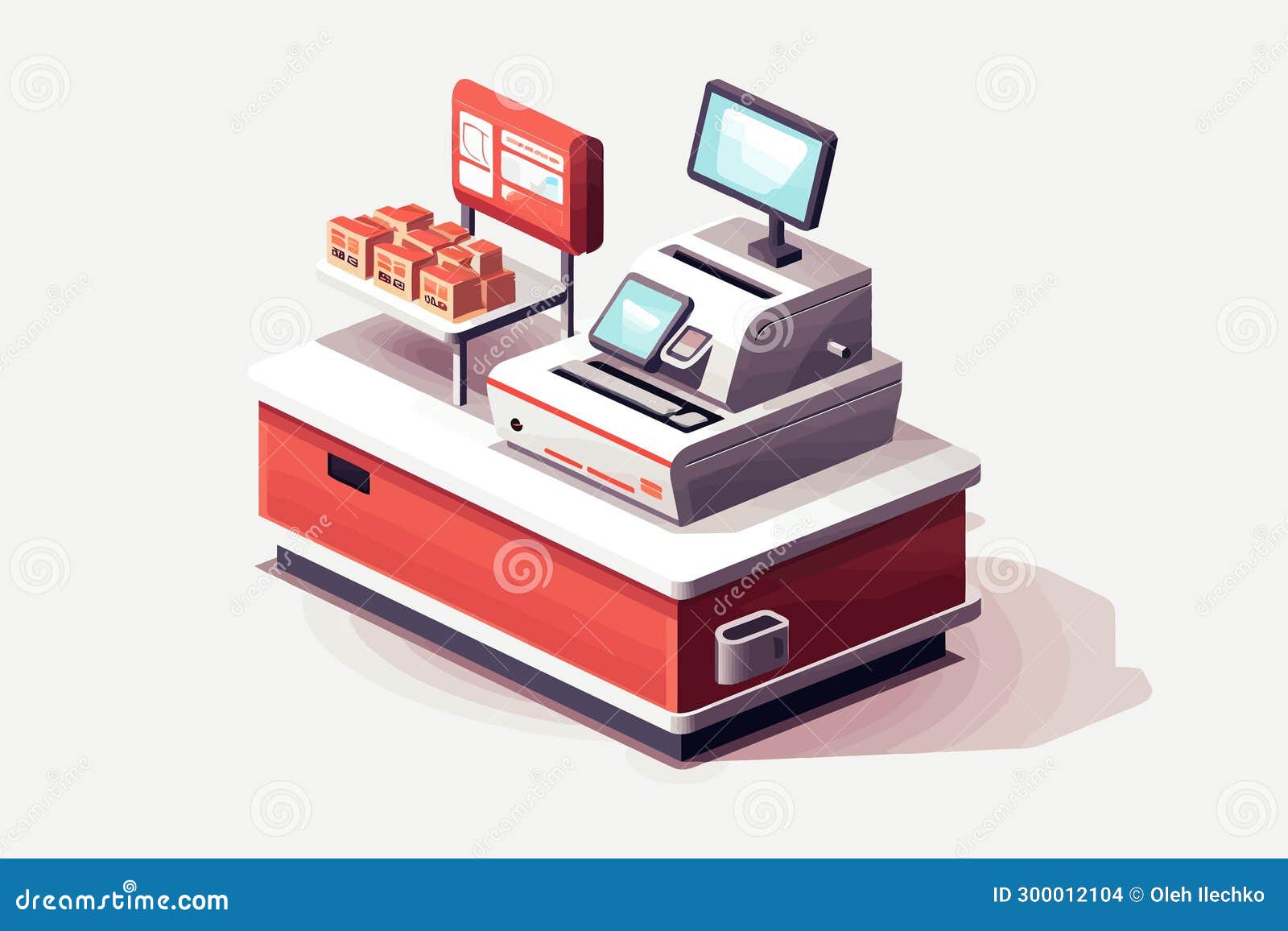 Retail Checkout Counter Isolated Vector Style Illustration Stock Vector ...