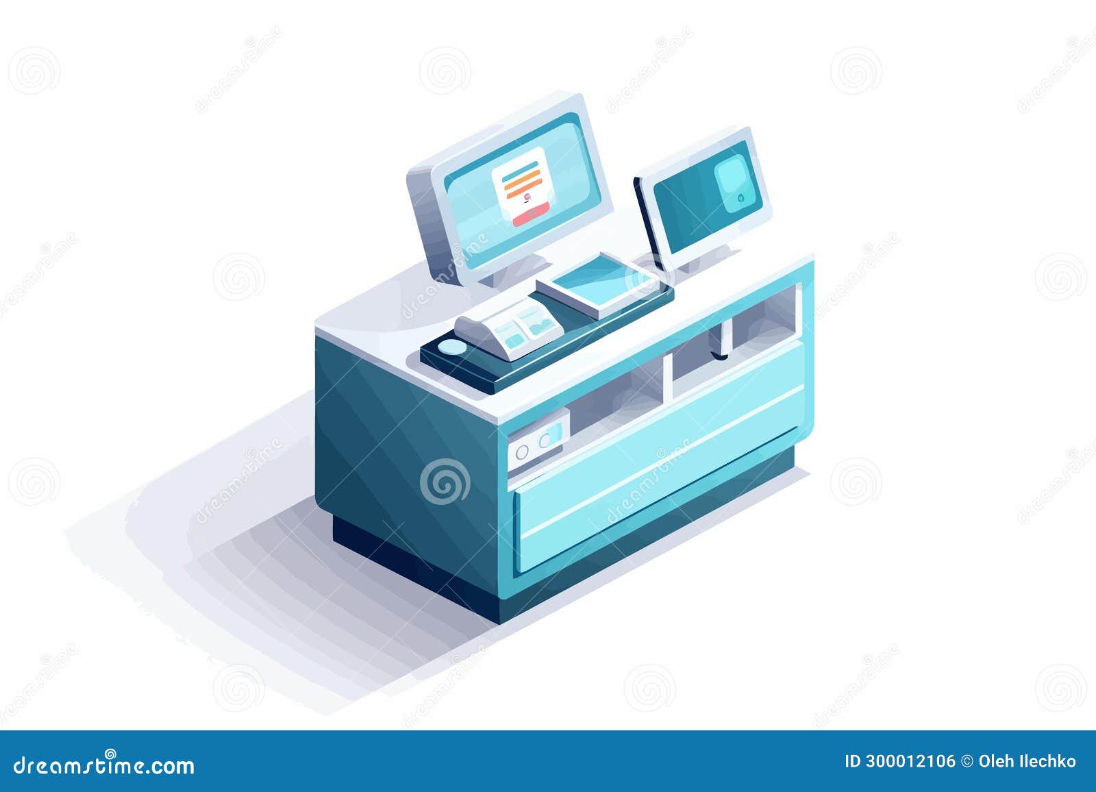 Retail Checkout Counter Isolated Vector Style Illustration Stock Vector ...