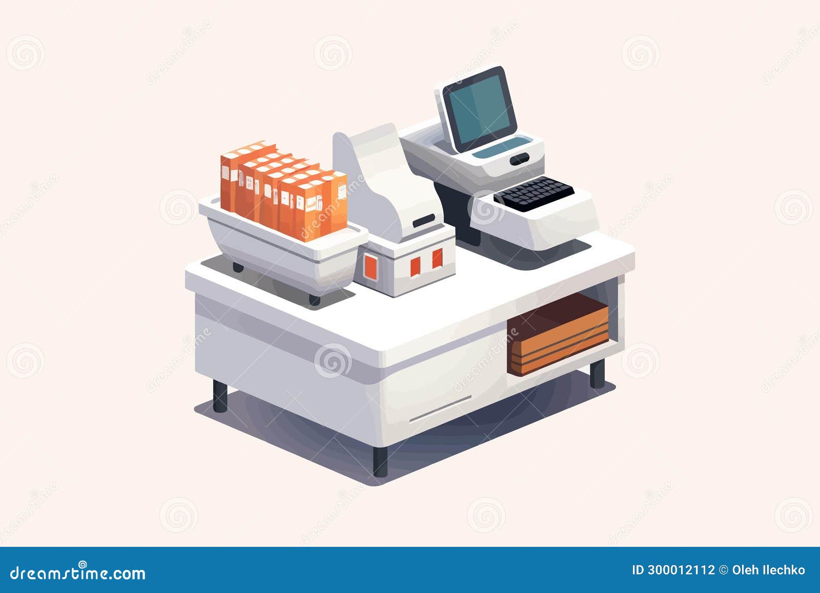 Retail Checkout Counter Isolated Vector Style Illustration Stock Vector ...