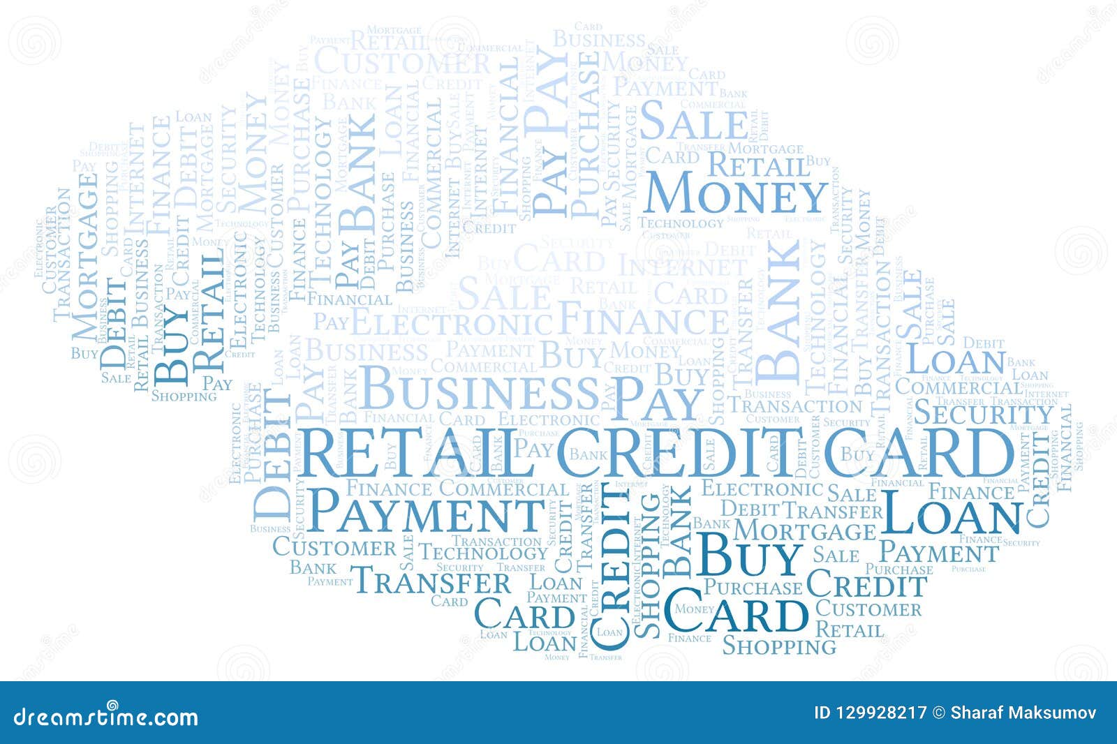 Retail Credit Card Word Cloud. Stock Illustration - Illustration of ...