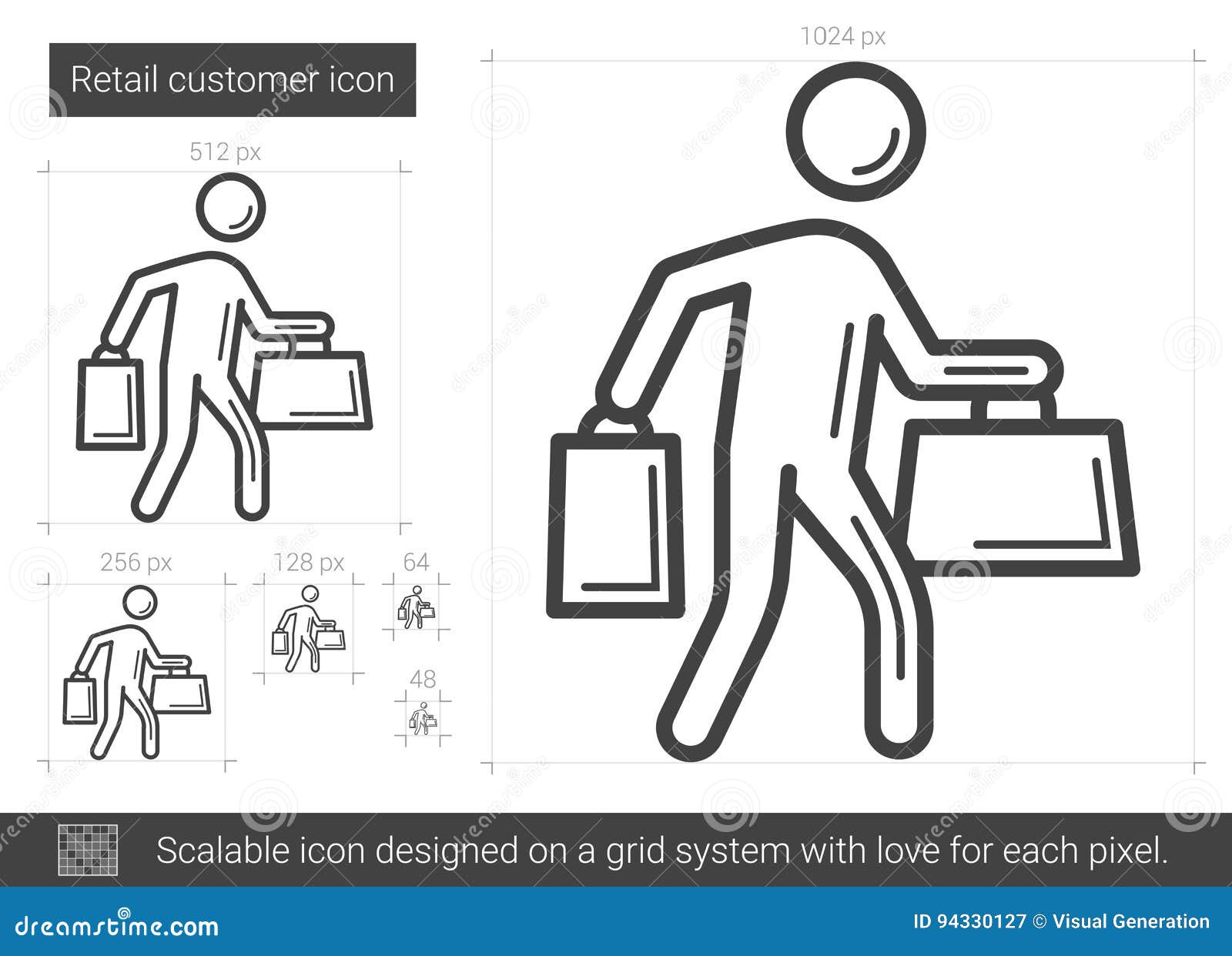 Retail customer line icon. stock vector. Illustration of outline - 94330127