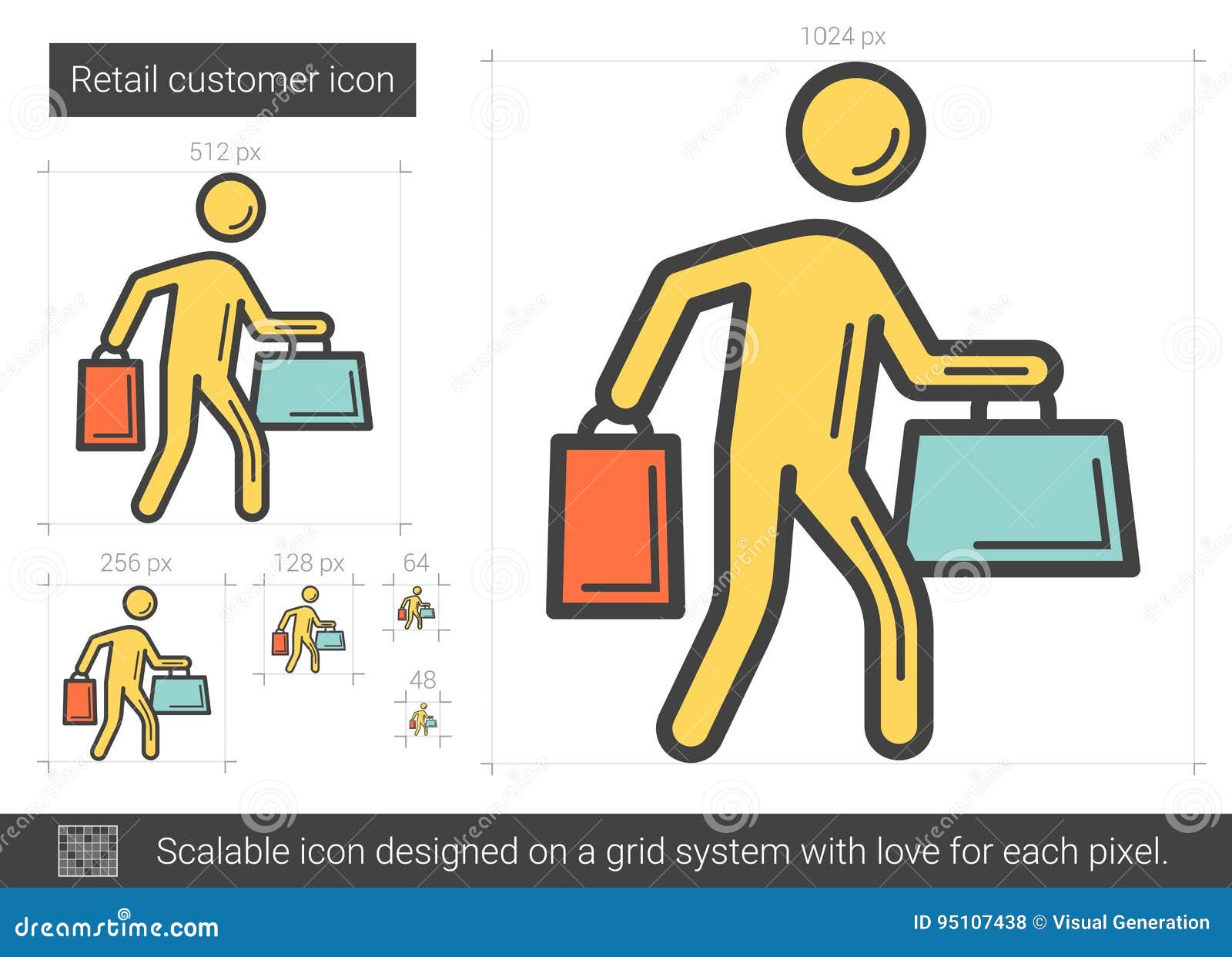Retail customer line icon. stock vector. Illustration of isolated ...
