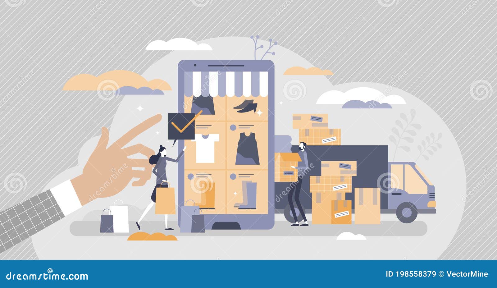 Warehouse Packaging Work Vector Illustration, Cartoon Flat Worker ...