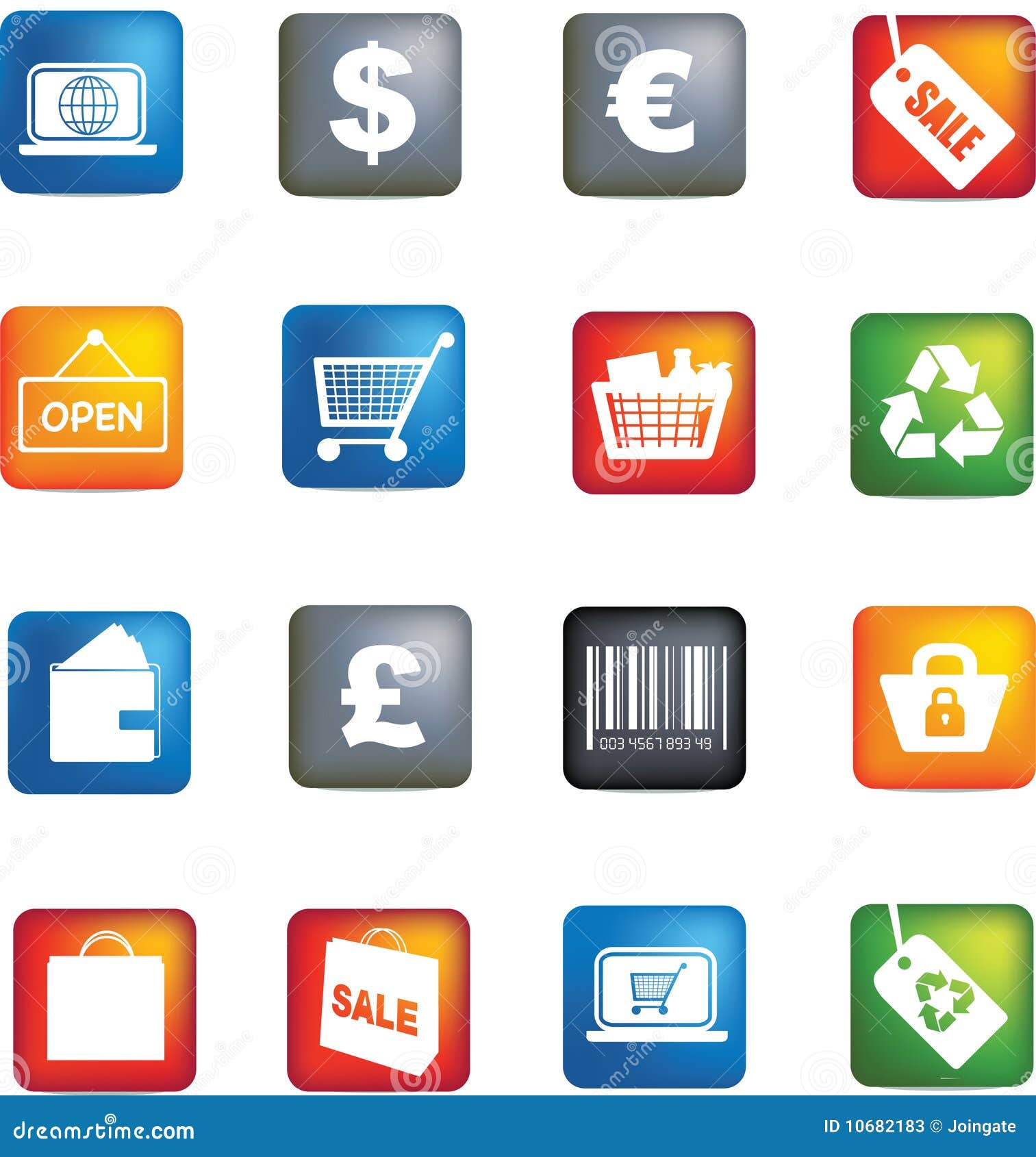 Retail icon set stock vector. Illustration of commerce - 10682183