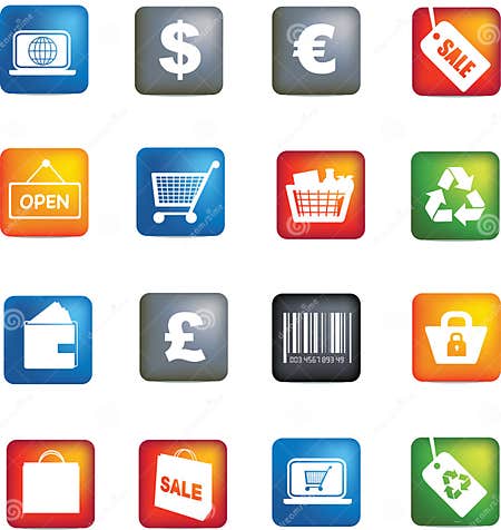 Retail icon set stock vector. Illustration of commerce - 10682183