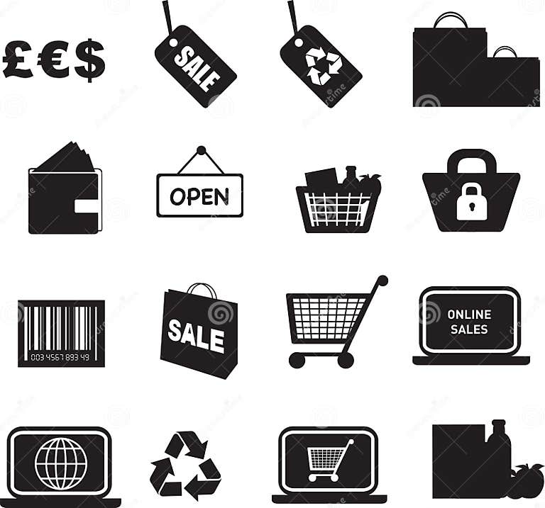 Retail icon set stock vector. Illustration of recycle - 10682198