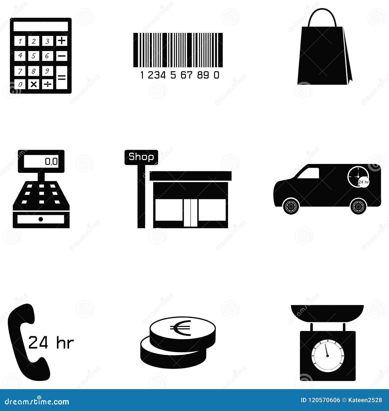 Retail icon set stock vector. Illustration of delivery - 120570606