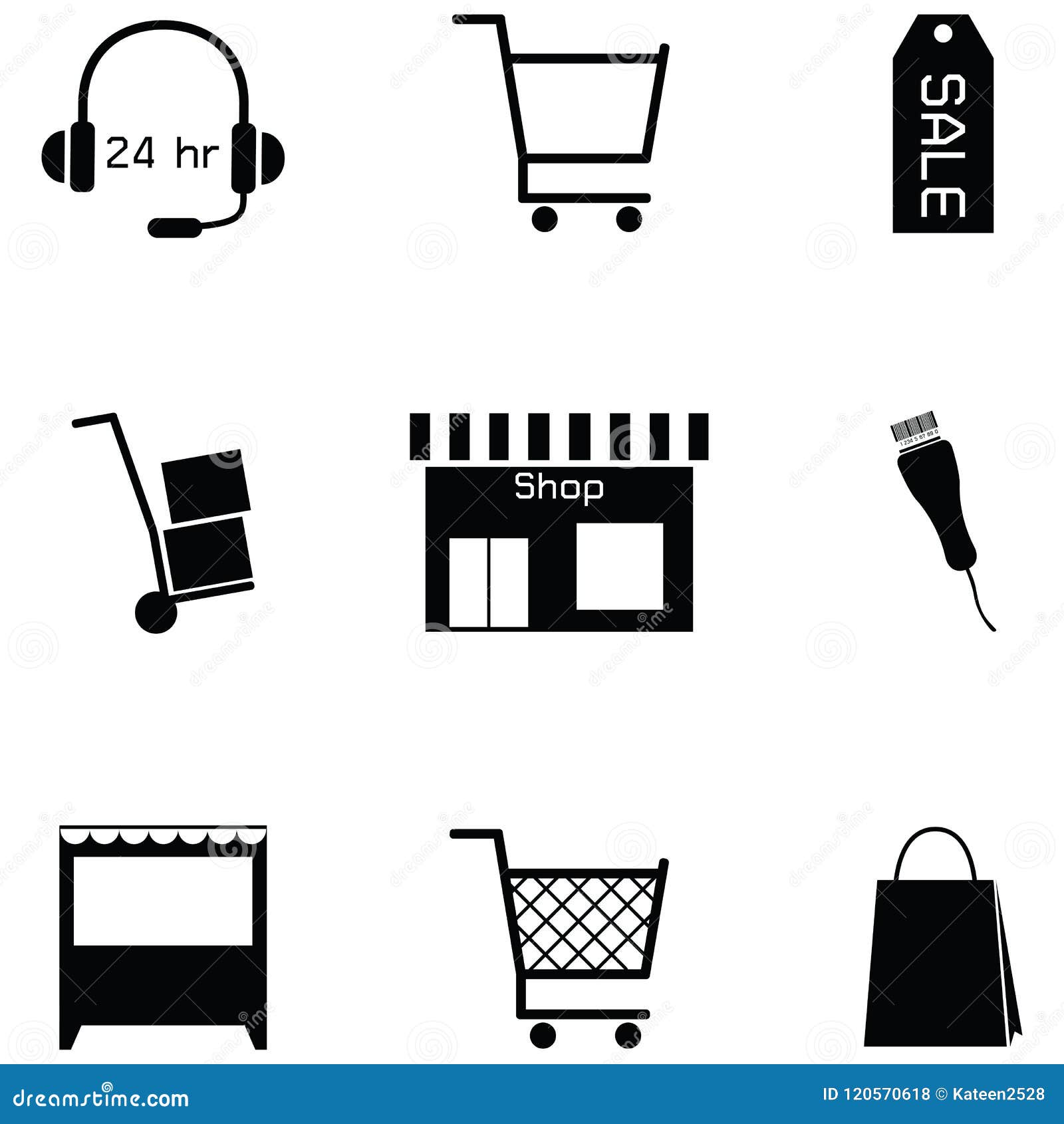 Retail icon set stock vector. Illustration of business - 120570618