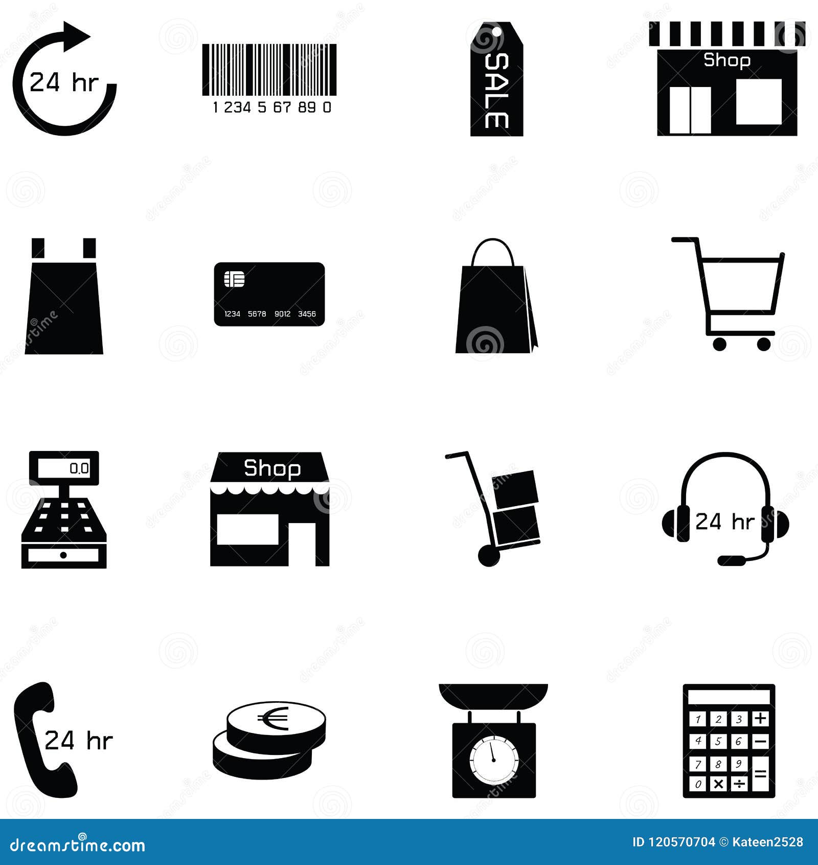Retail icon set stock vector. Illustration of money - 120570704
