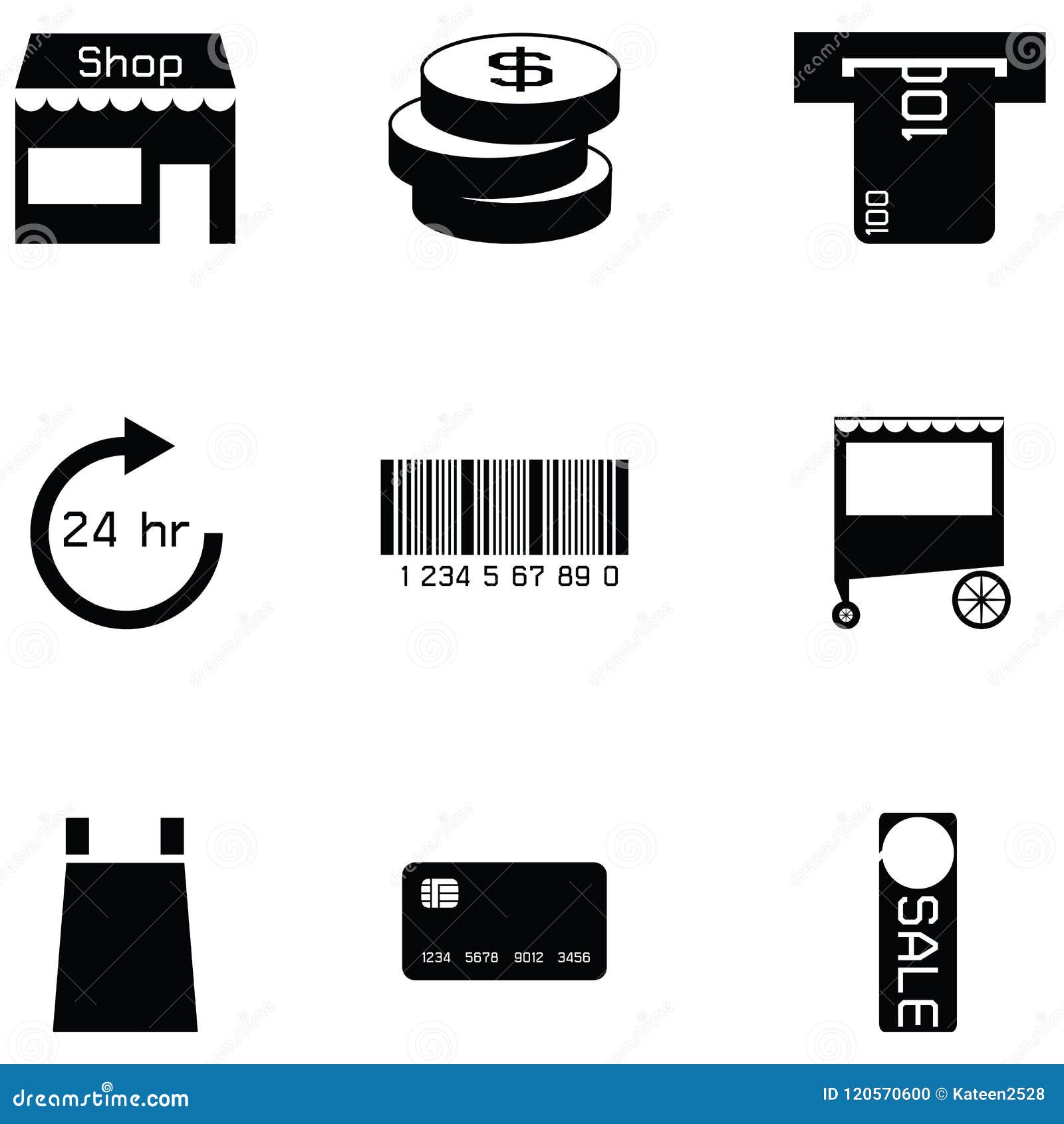 Retail icon set stock vector. Illustration of retail - 120570600