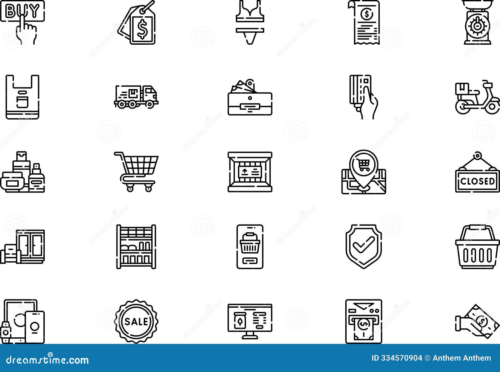 Retail Icons Collection is a Vector Illustration with Editable Stroke ...