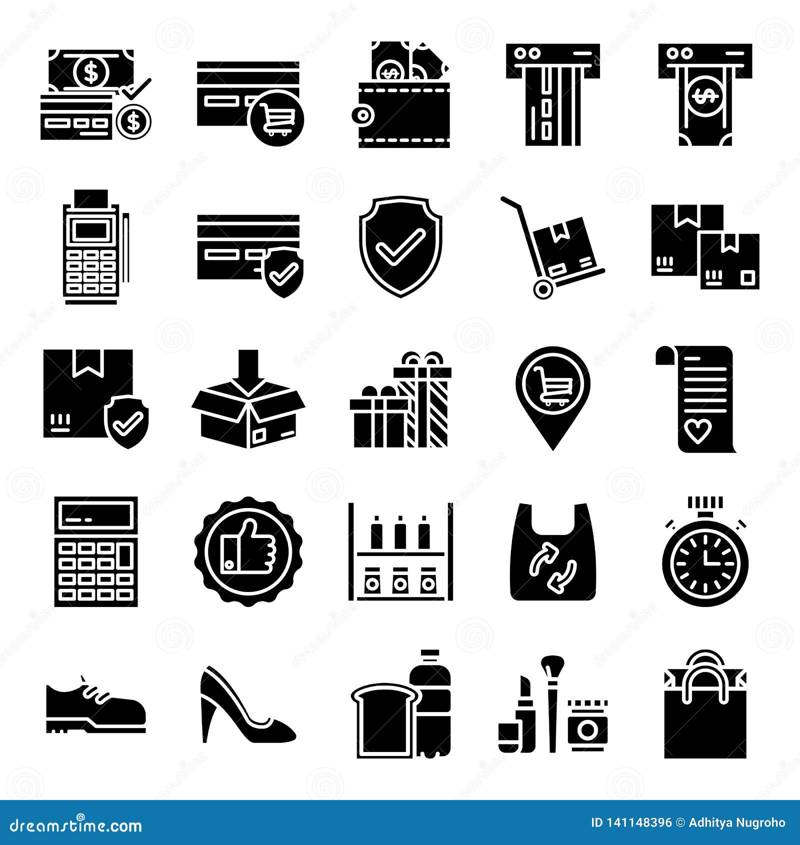 Retail icons pack stock vector. Illustration of commerce - 141148396