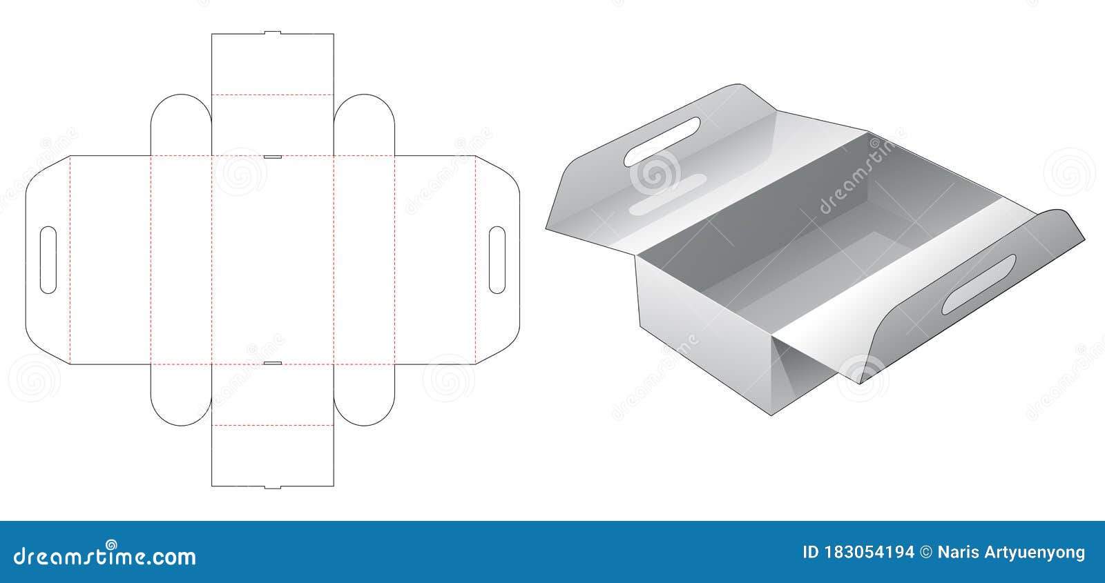 Retail Packaging Box with Handle Die Cut Template Stock Vector ...