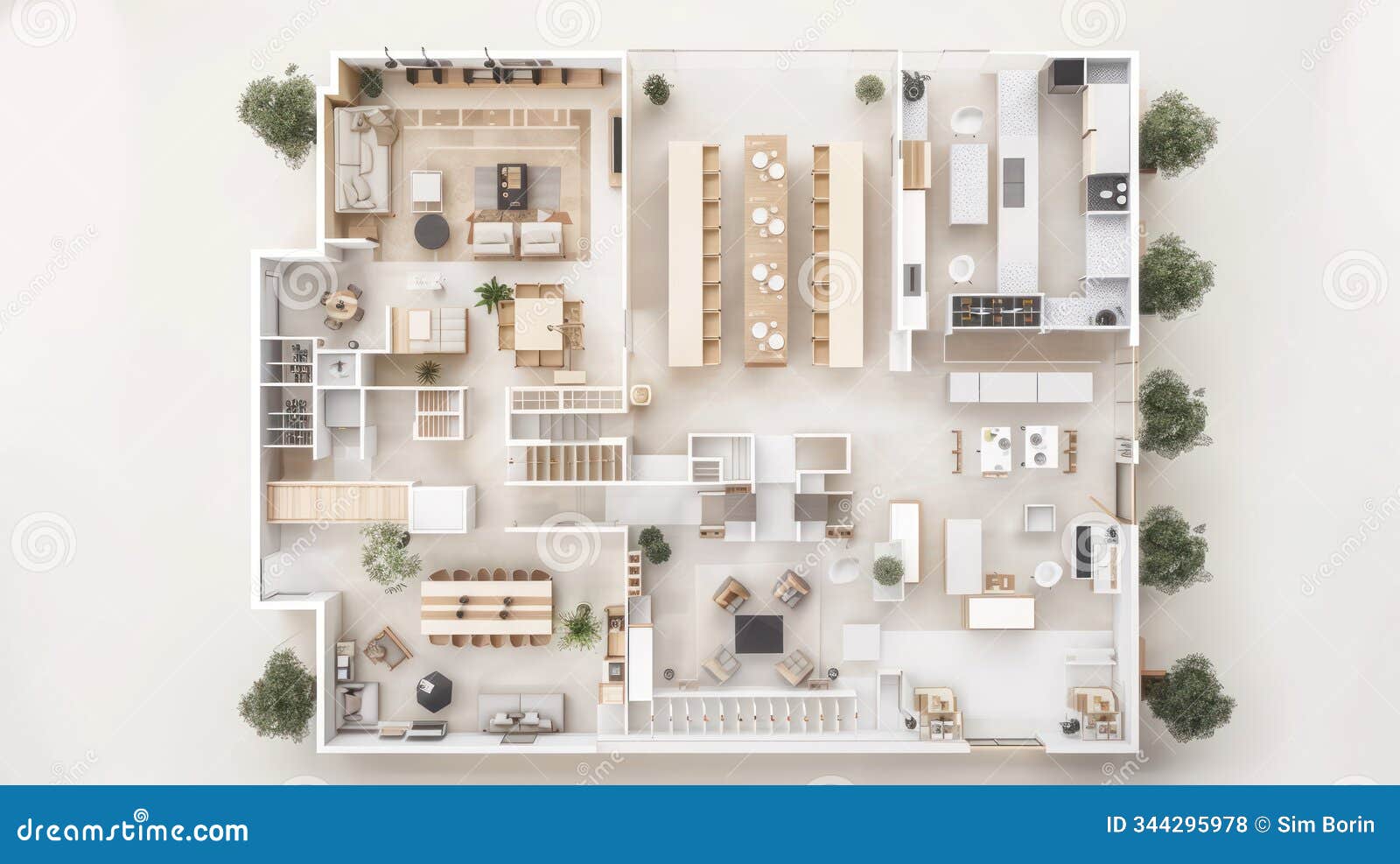 A Retail Space Layout Plan Showing Different Stock Illustration ...